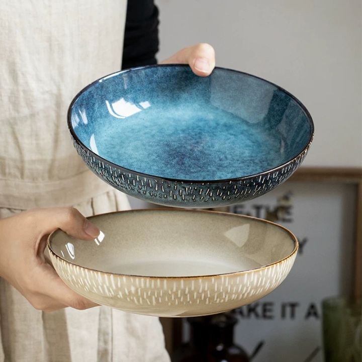 【SG STOCK】8-inch Gradient Color Thick Ceramic Tableware Deep Dish ...
