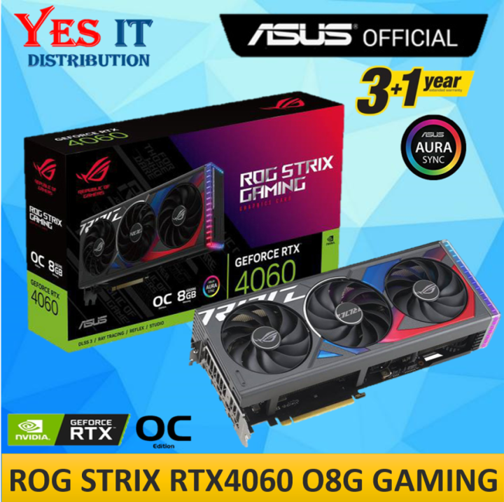 ASUS ROG Strix GeForce RTX4060 OC Edition 8GB GDDR6 GAMING GRAPHIC CARD ...