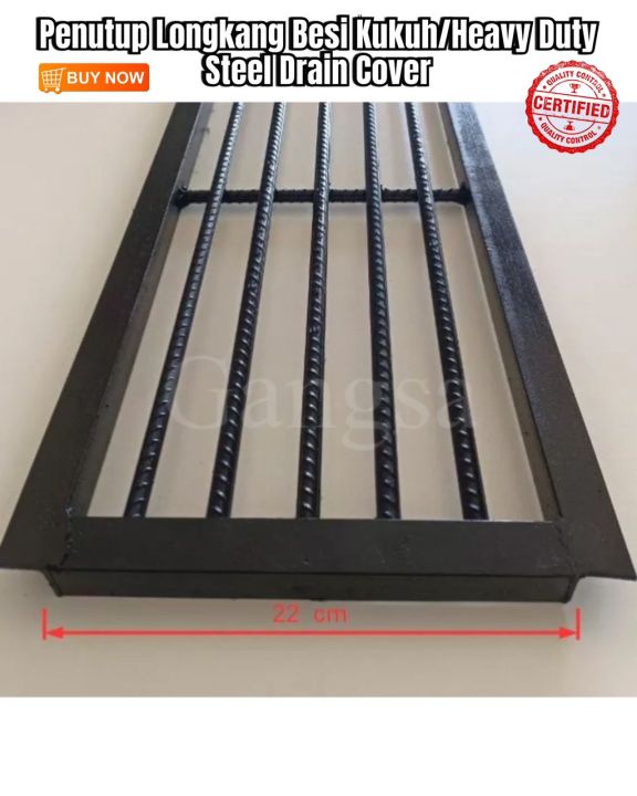 Penutup Longkang Besi Kukuh untuk laluan kereta/Heavy Duty Steel Drain ...