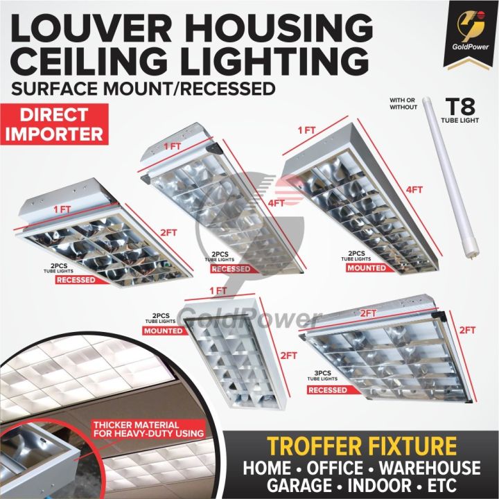 Goldpower High Quality Louver Housing with or without T8 LED Tube Light ...