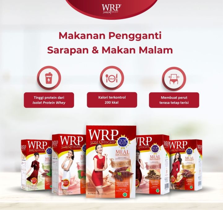 WRP Meal Replacement Lose Weight isi 6 Sachet COKLAT STRAWBERRY KOPI ...