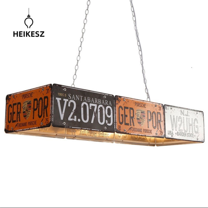 HEIKESZ Industrial Vintage Loft Ceiling Light Iron Art Creative License ...