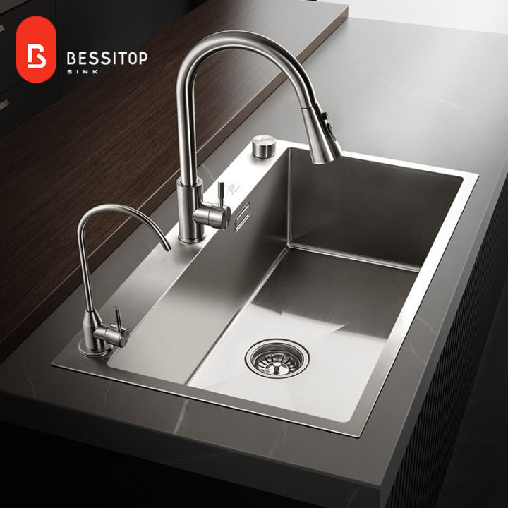 SUS304 Kitchen Sink Thickness Single Double Black & Silver Stainless ...