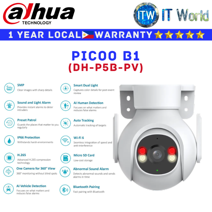 Itw | Dahua CCTV Security Camera Picoo B1 5MP Outdoor Fixed-focal Wi-Fi ...