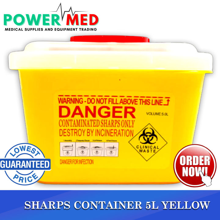 SHARPS CONTAINER 5L YELLOW PER PIECE | Lazada PH