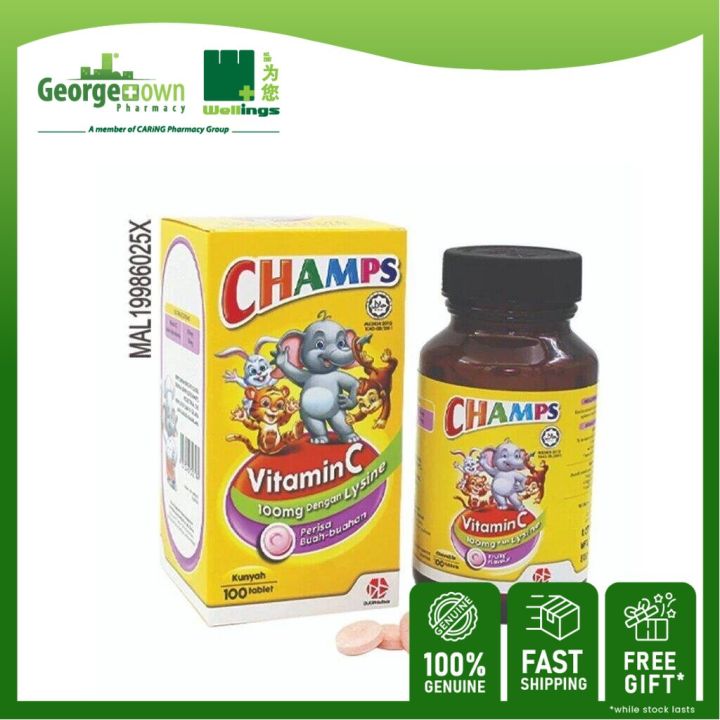 CHAMPS Vitamin C - Lysine (100s) [Georgetown Wellings Pharmacy] | Lazada