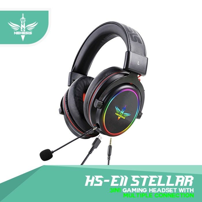 NYK HS-E11 STELLAR 7.1 Surround Gaming Headset With 3in1 Connection | Lazada Indonesia