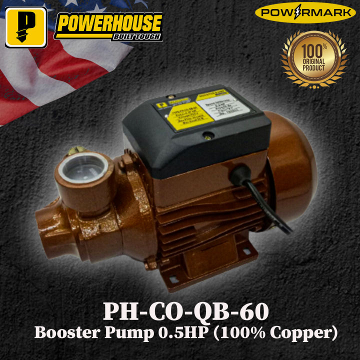 POWERHOUSE PH-CO-QB-60 Booster Pump 0.5HP (100% Copper) | Lazada PH