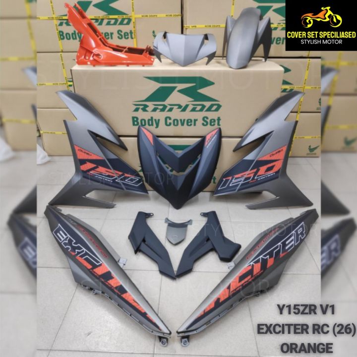 (STICKER TANAM/AIRBRUSH) RAPIDO COVER SET Y15ZR V1/V2 EXCITER RC (26) ORANGE | Lazada