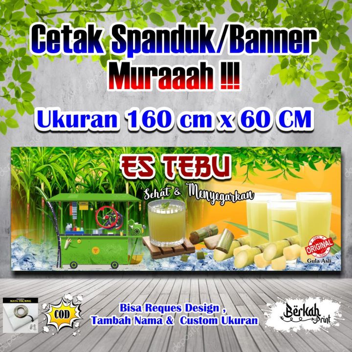 Spanduk Banner Minuman Es Tebu Ukuran 160 cm x 60 cm | Lazada Indonesia