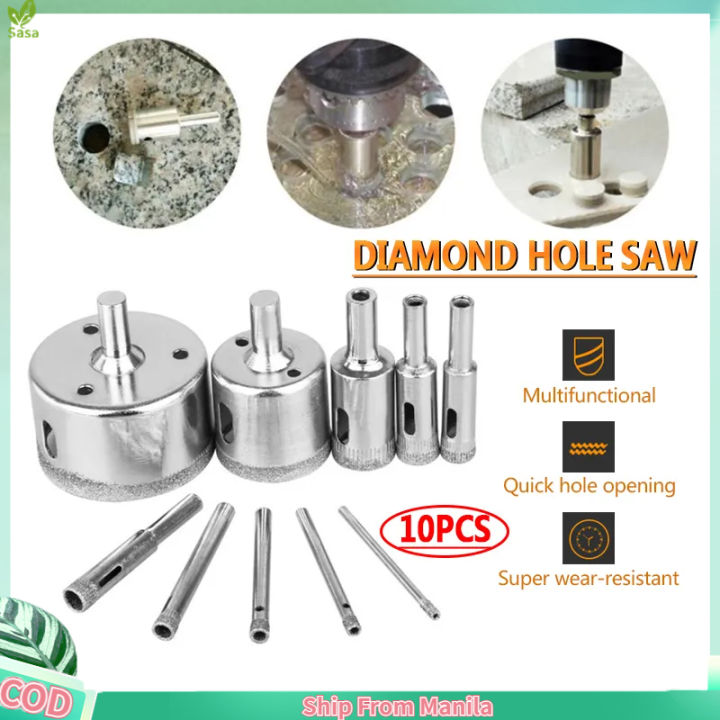【Ready Stock】10Pcs/set Diamond Drill Bits Set Diamond Hole Saw Drill ...