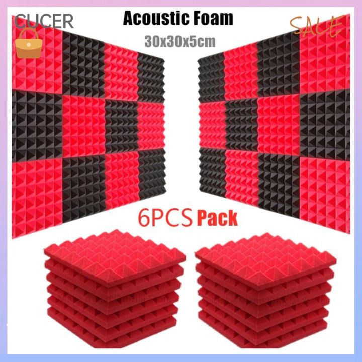 CBT 6PCS Wedge Acoustic Wall Panels Sponge Insulation Soundproofing ...