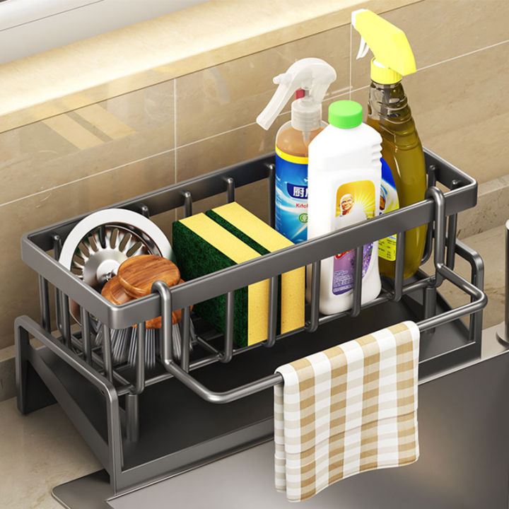 Metal Material Sponge Drainer Rack Stainless Kitchen Organizer Bathroom ...