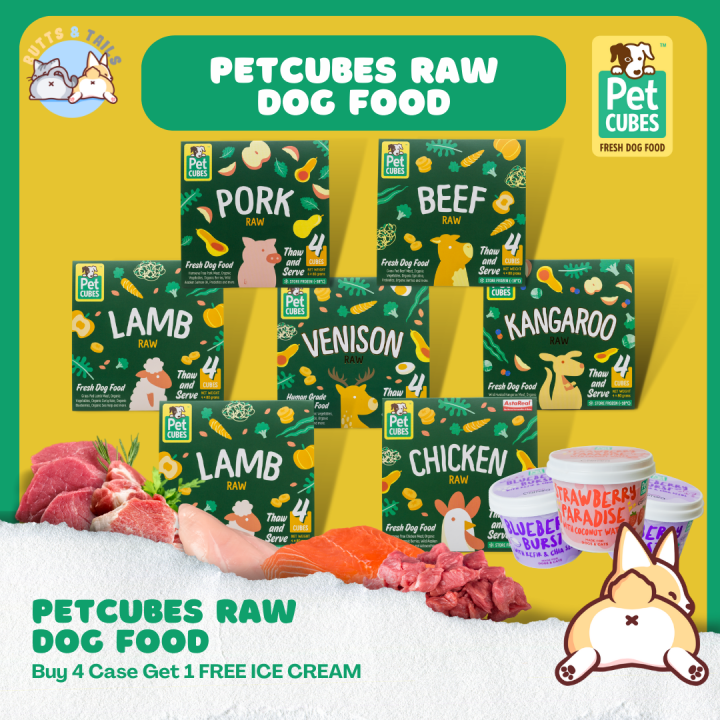 Pet Cubes Raw Frozen Dog Food (Any 4 Box, Get 1 Free Ice cream ...