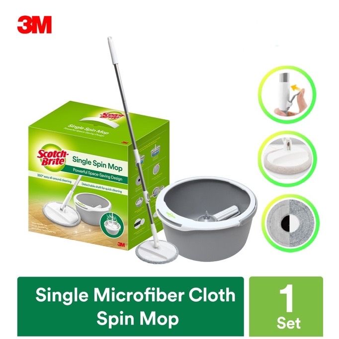 3M Scotch Brite Single Microfiber Cloth Spin Mop | Lazada