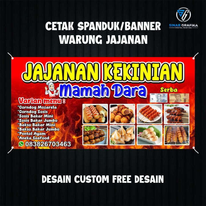 Cetak Spanduk Jajanan, Banner Jajanan Kekinian | Desain Custom | Lazada ...