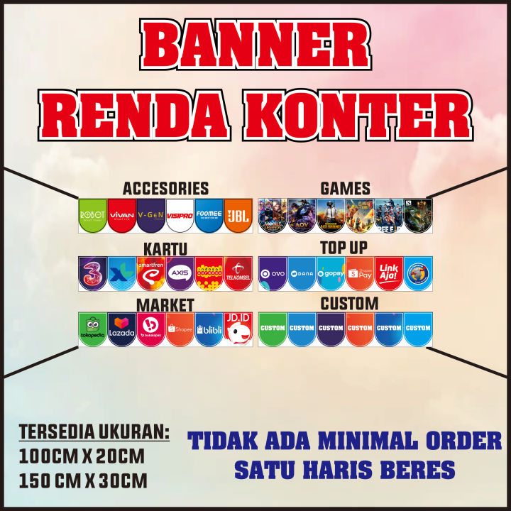 BANNER RENDA hiasan KONTER - TOKO / spanduk hiasan konter / termurahhh ...