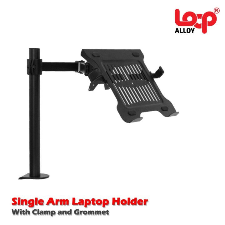 Loop Alloy Single Arm Laptop Holder with Clamp and Grommet (for Laptop ...
