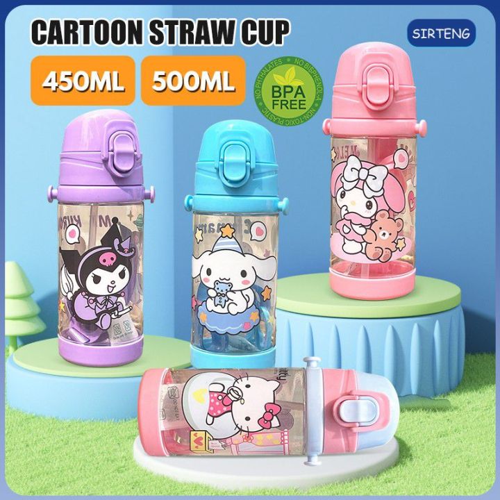 450/500ml Cartoon Sanrio Tumbler With Straw For Kids Kawaii Kuromi Melody Cinnamoroll Tumbler ...