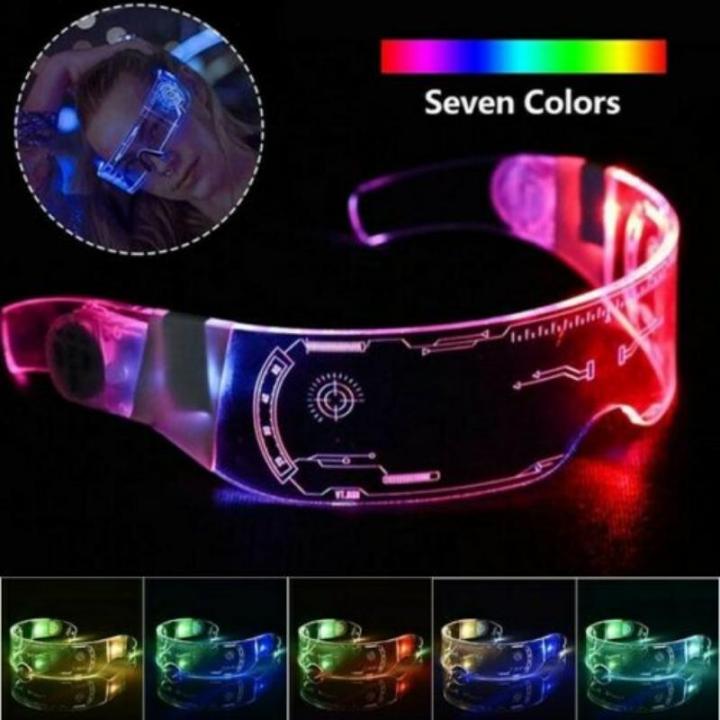 LED Cool Luminous Glasses LED Visor Glasses Cyberpunk Light Up Glasses ...