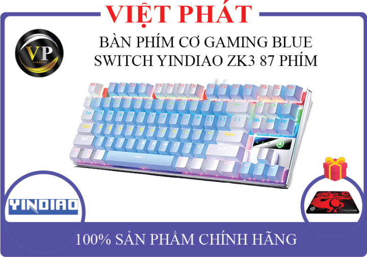 Bàn Phím Cơ Gaming Blue Switch YINDIAO ZK3 Mini Size - Đèn Led RGB Màu ...