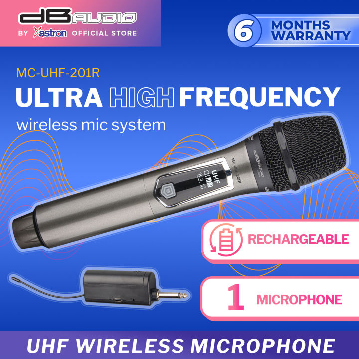 Db Audio by Astron MC-UHF-201R Ultra High Frequency Wireless microphone system | 1 wireless mic ...