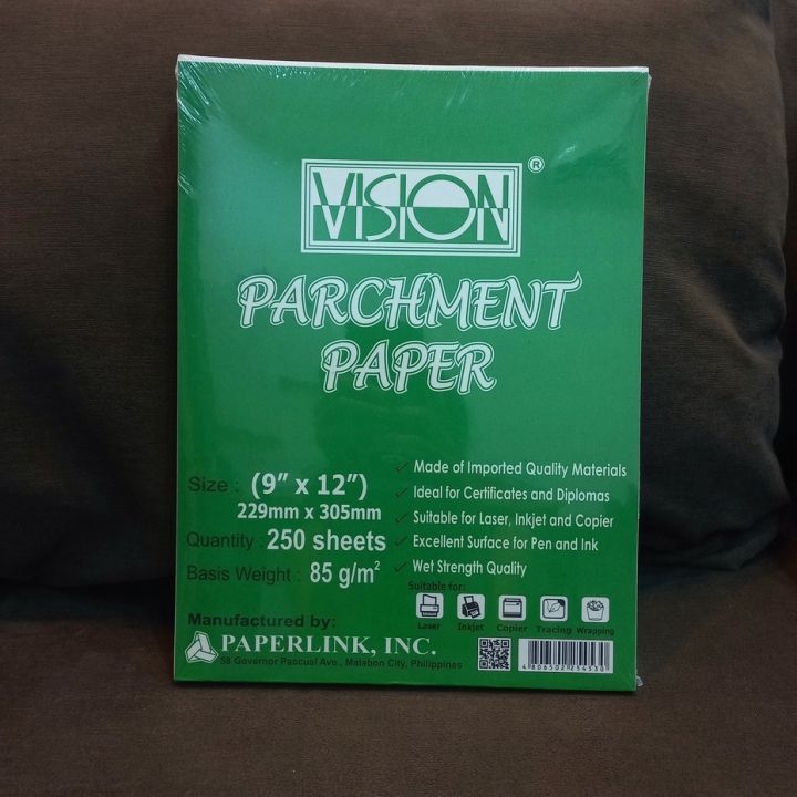 Vision Parchment Paper Certificate Size 9 x 12 inches 20 sheets | Lazada PH