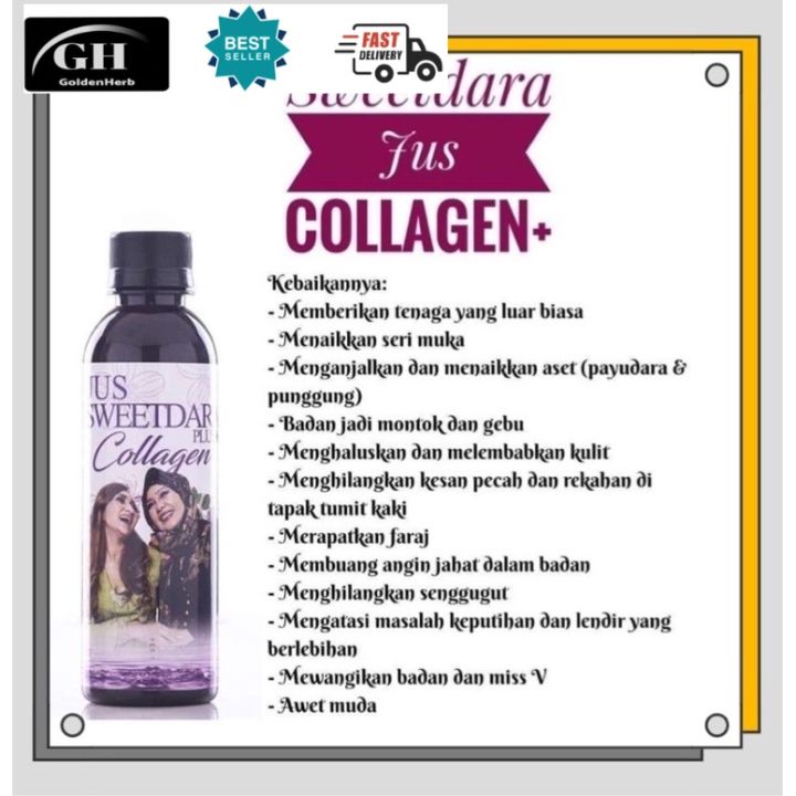 💯Original JUS SWEETDARA Plus Collagen Kak KM 250ml SWEET DARA | Lazada