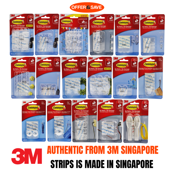 3M Command Clear Hook Wire Organizer Cord Organizer | Lazada Singapore