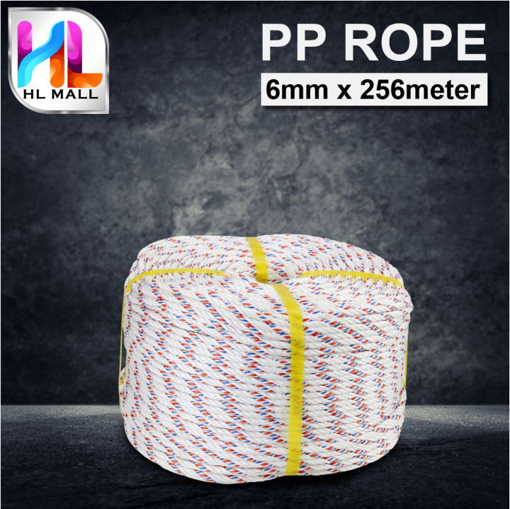 HL MALL 6mm PP Polypropylene Rope / TALI PP NYLON PUTIH (256 METER ...