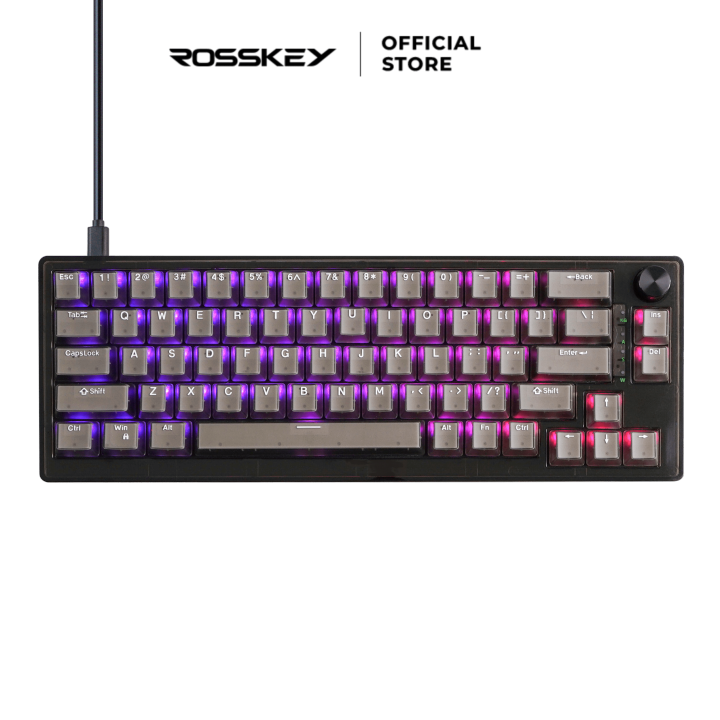 ROSSKEY R1 Pro Knob Hot Swappable RGB 66-KEY Mechanical Keyboard | Lazada
