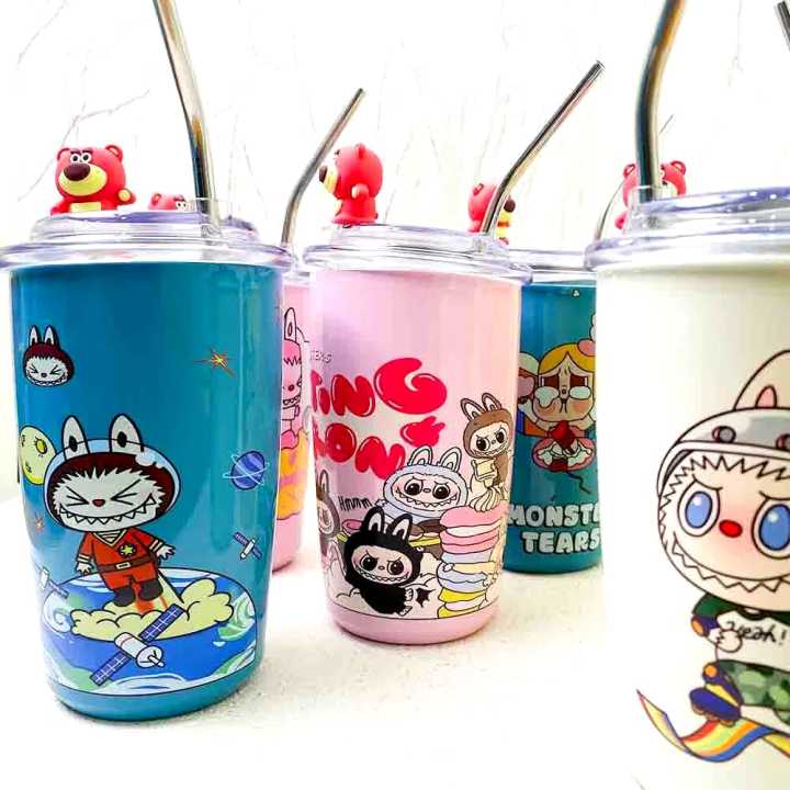THERMOS LABUBU TAHAN DINGIN DAN PANAS 500 TUMBLER KARAKTER CANDY FLOSS ...