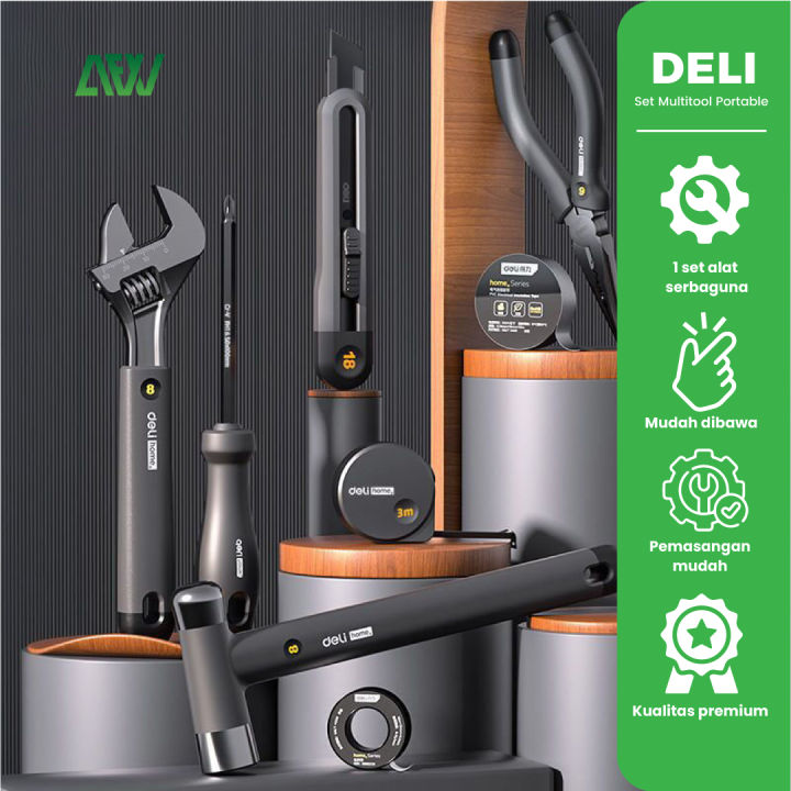 DELI Tool Kit Set Complete Set Multitool Portable Perkakas Set Kunci ...