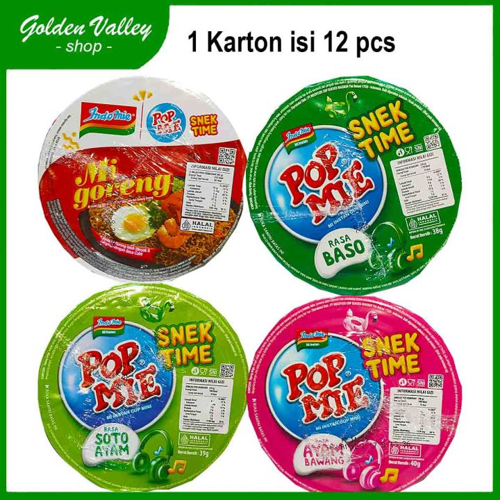 POP MIE SNEK TIME [1 KARTON 12pcs] INDOMIE Mi Instan Cup Mini rasa Mi ...