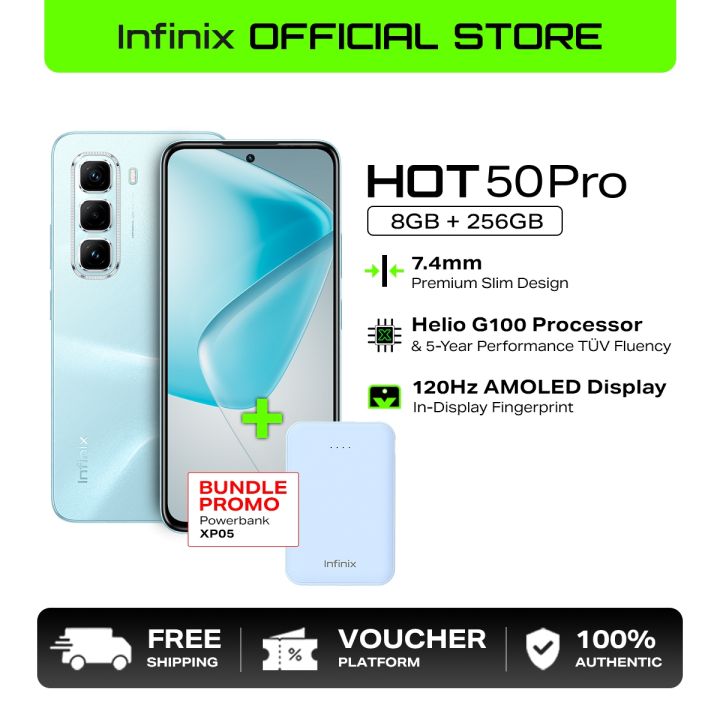 Infinix HOT 50 Pro up to 16GB [8GB+ 256GB] + XP05 5000mAh Powerbank ...