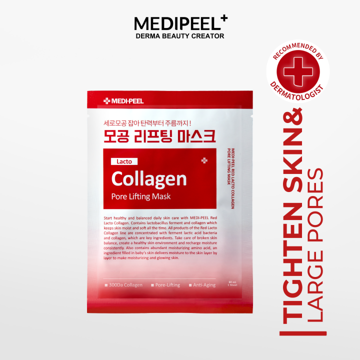 MEDIPEEL Pore Shrinking Red Lacto Collagen Pore Lifting Mask 10pcs ...