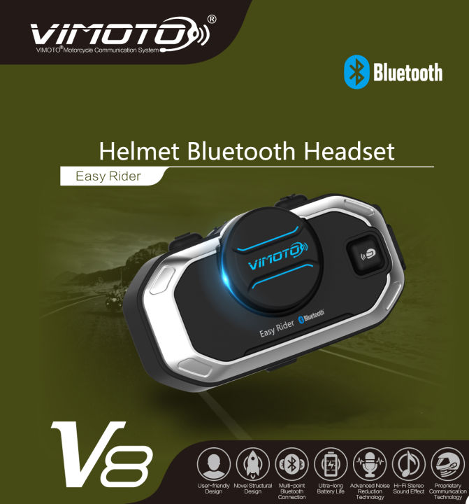 Vimoto V8 English Version Motorcycle Helmet Intercom Bluetooth ...