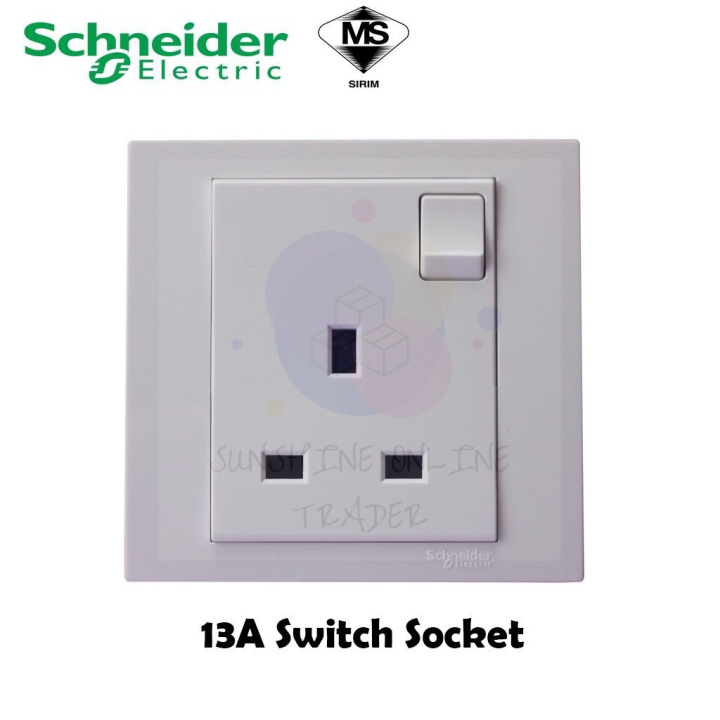 SCHNEIDER VIVACE 13A 1GANG 250V 3PIN SWITCH SOCKET PLUG KB15 | Lazada