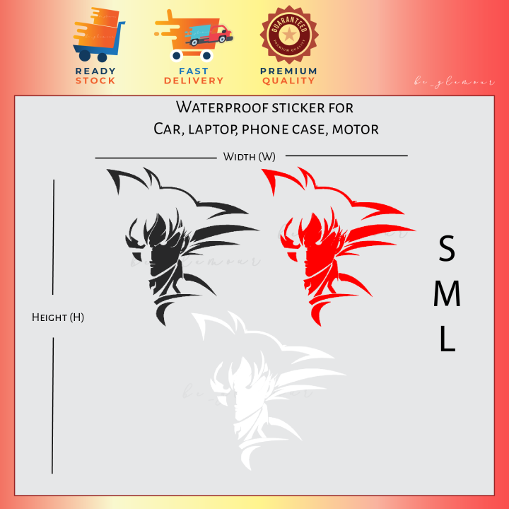 Dragon Ball Goku sticker reflective Z GT son goku super saiyan stiker ...