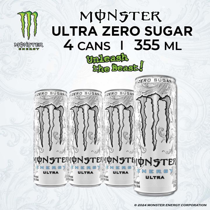 Monster Energy Ultra White Zero Sugar 355ml - Pack of 4 | Lazada PH