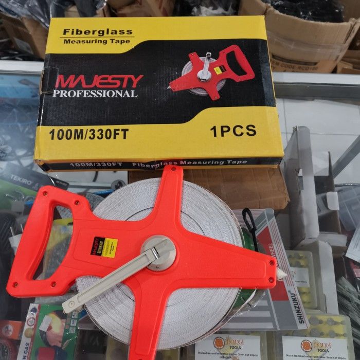 Meteran tarik 100 meter meteran roll fiber meteran tancap 100m | Lazada Indonesia