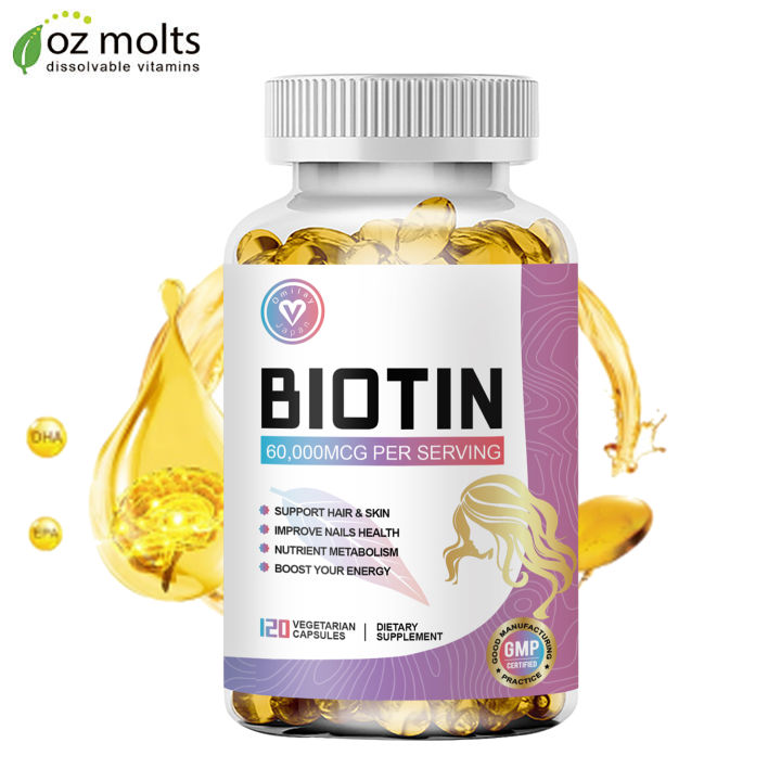 Ozmolts Biotin Supplement Biotin Vitamins for Hair Skin and Nails ...
