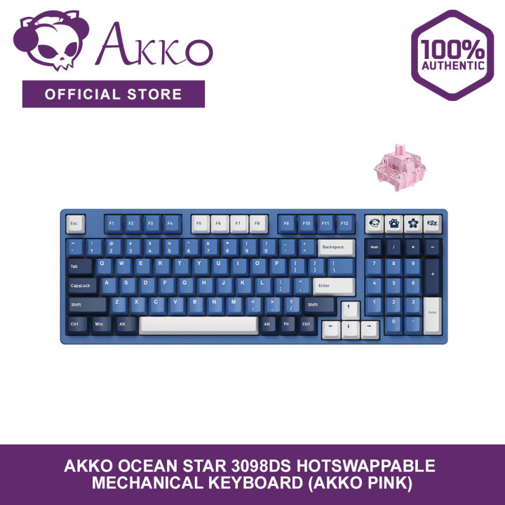 AKKO Ocean Star 3098DS Hotswappable Mechanical Keyboard (Akko Pink ...