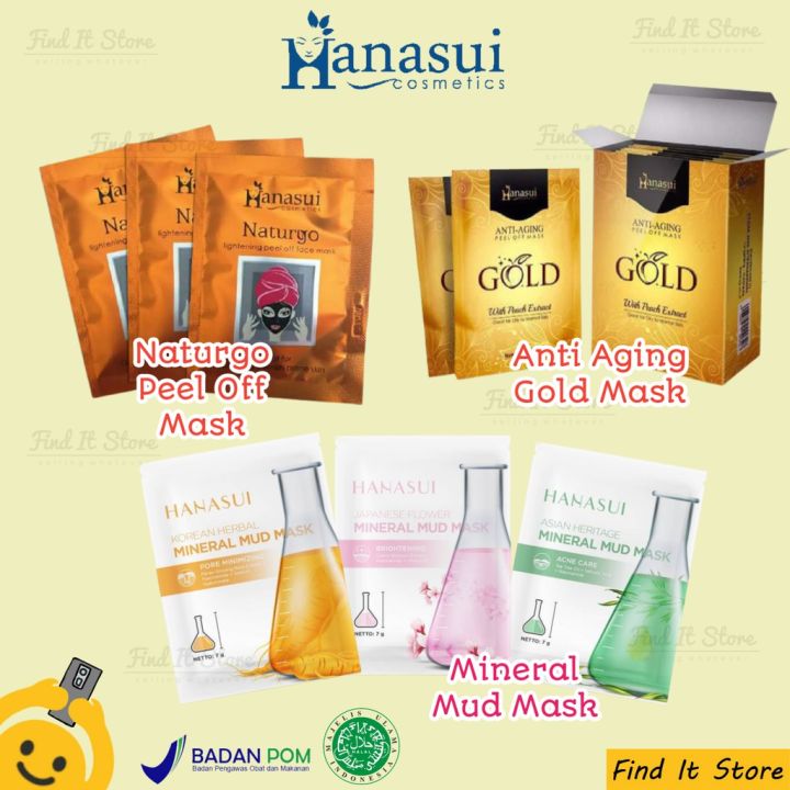 Hanasui Naturgo Lightening Peel Off Face Mask Masker hitam Komedo BPOM ...