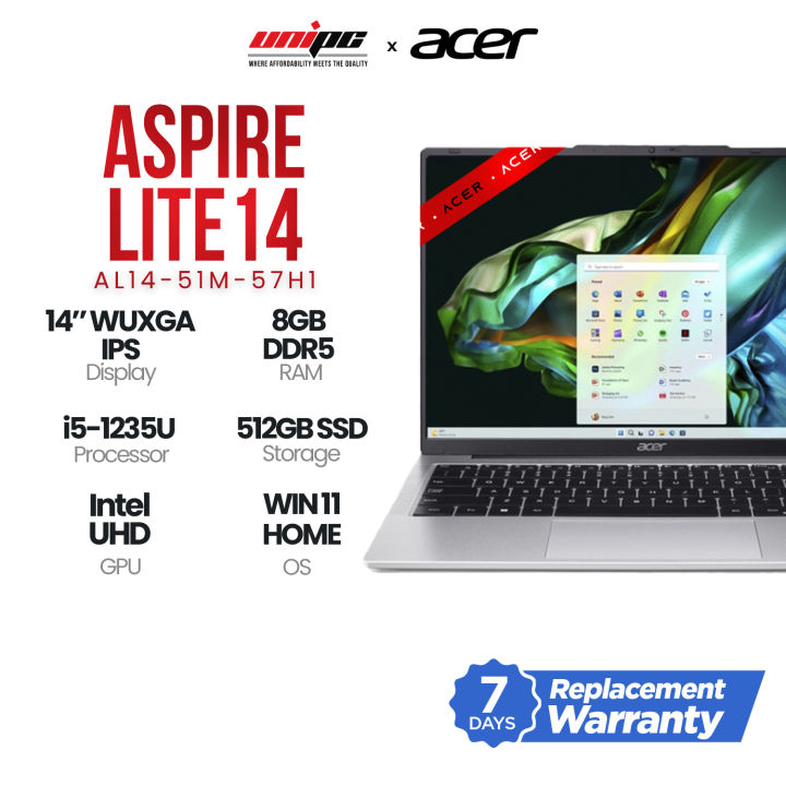 Acer Aspire Lite AL14-51M-57H1 14" WUXGA IPS | i5-1235U | 8GB DDR5 ...