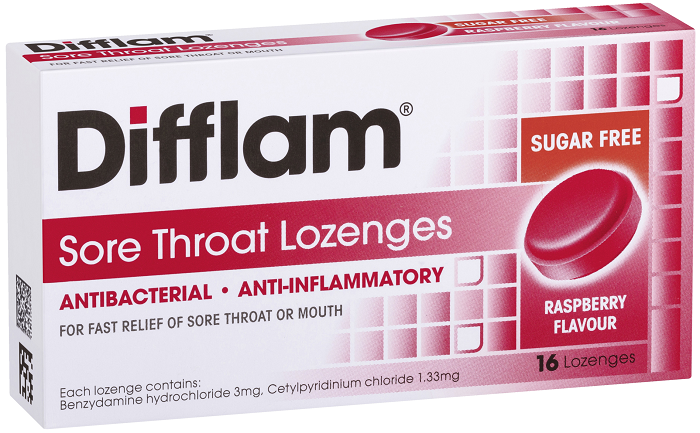 DIFFLAM ANTI-INFLAMMATORY ANTI BACTERIAL LOZENGES RELIEF PAINFUL SORE ...