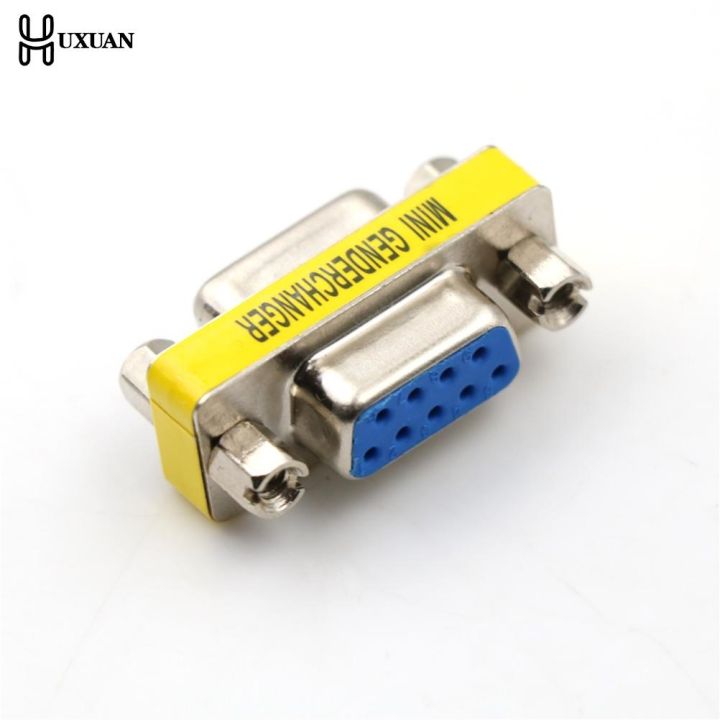 DB9 9Pin Female To Female Mini Gender Changer Adapter RS232 Serial Plug ...