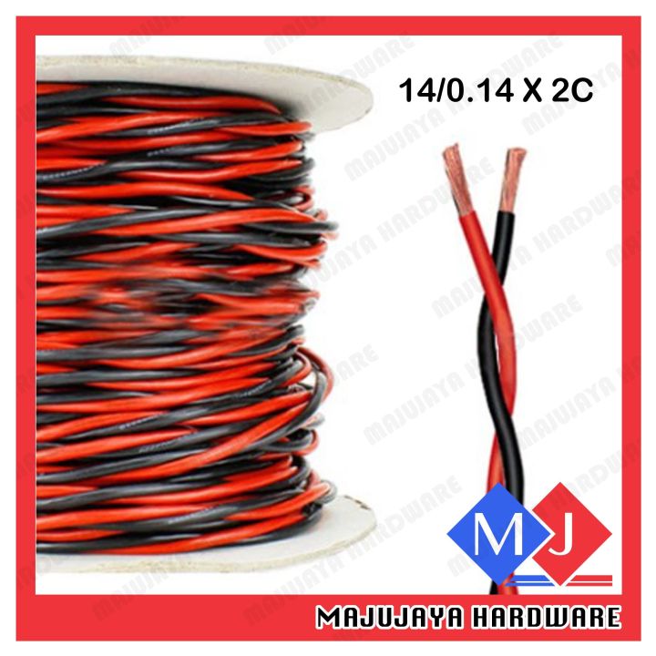 Cable RED/BLACK 14/0.14 X 2C (1METER*) Speaker Electrical 2Core Wire ...