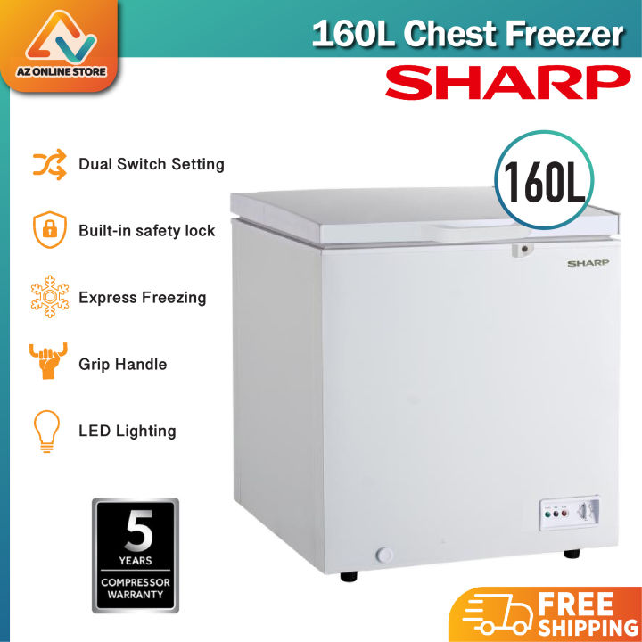 SHARP (SJC168) 160L DUAL FUCNTION CHEST FREEZER / PETI BEKU WITH LOCK ...