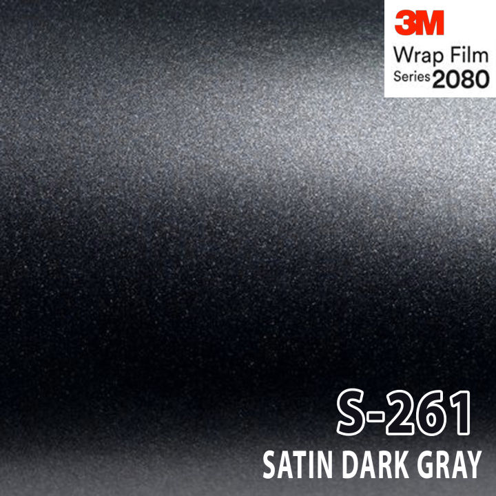 3M Wrap Film series 2080 S261 สติ๊กเกอร์ติดรถแบบด้านซาตินสีเทาเข้ม (กด ...